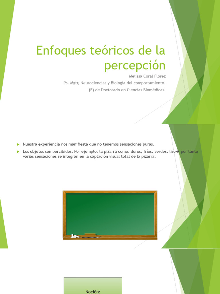 Enfoques Teóricos Percepción | PDF | Percepción | Sentidos