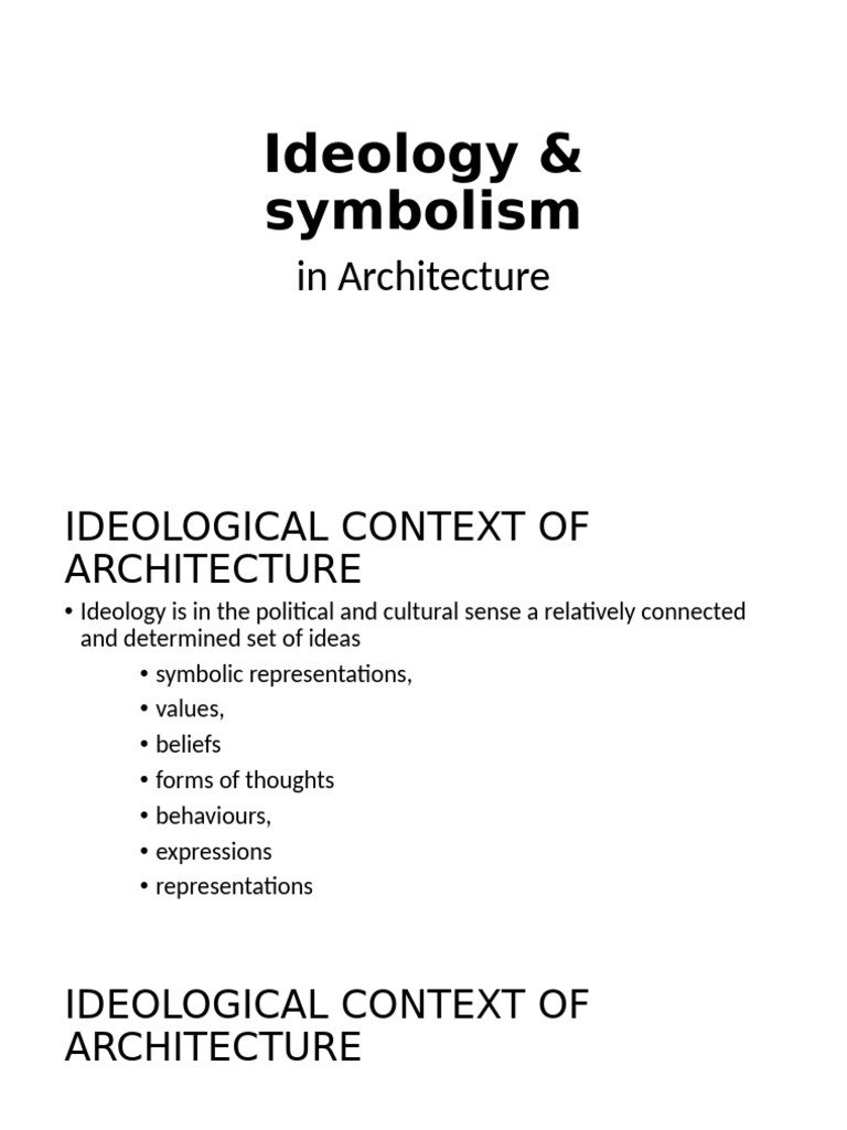 Ideology & Symbolism in Architecture | PDF | Semantics | Ideologies