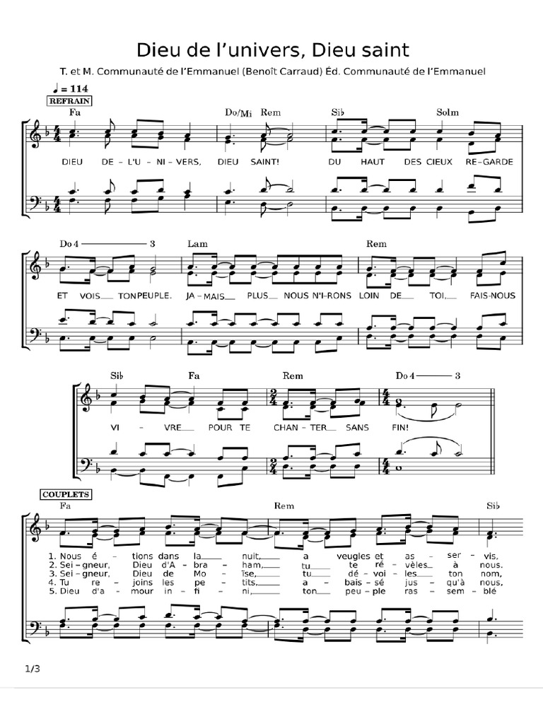 Dieu de L'univers Dieu Saint | PDF