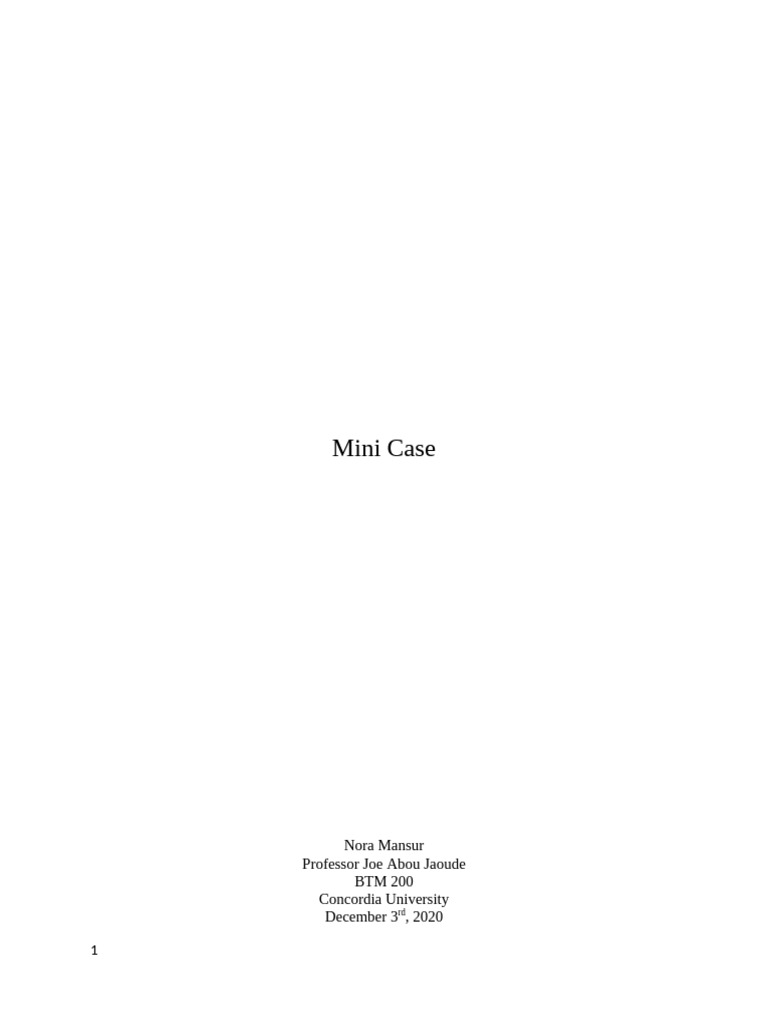 Mini Case BTM 200 | PDF | Microsoft Excel | Data