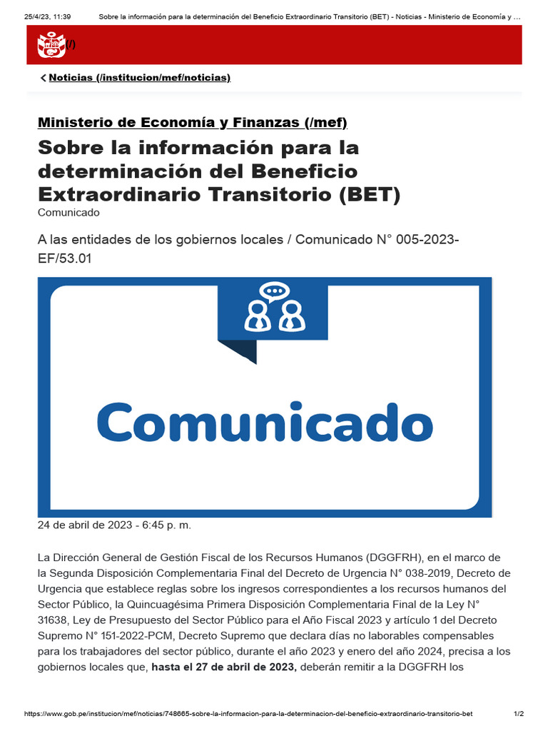 Información sobre el BET para gobiernos locales | PDF | Gobierno