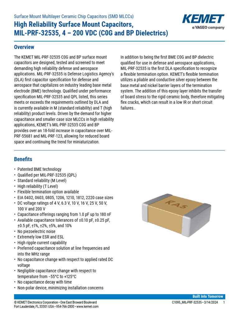 Kem C1095 Mil-Prf-32535 C0G | PDF | Capacitor | Electronics