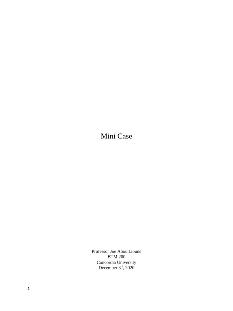 Mini Case BTM 200 No Name | PDF | Data | Microsoft Excel