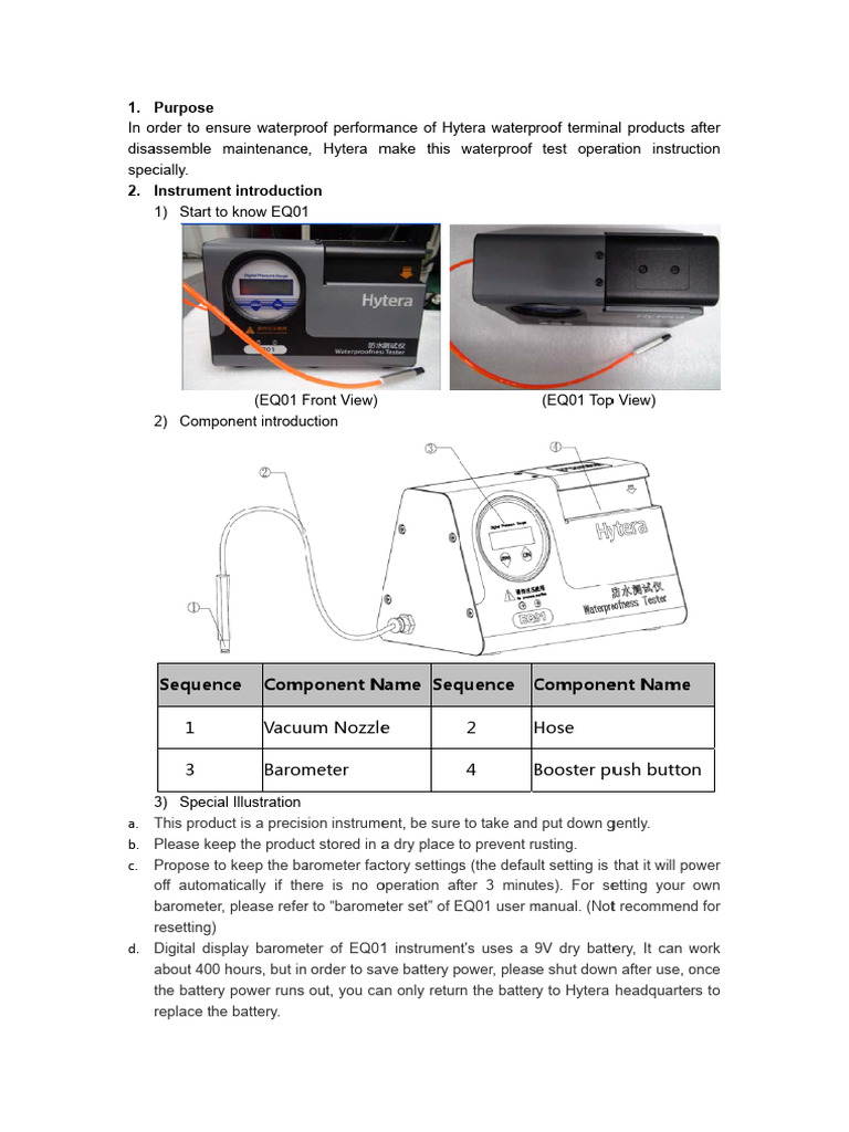 EQ01 Waterproof Barometer Guide | PDF | Applied And Interdisciplinary ...