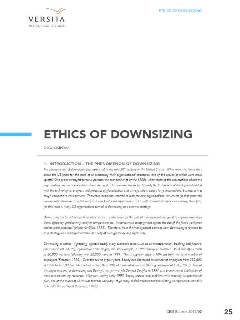 FNSINC514 - Ethics of Downsizing | PDF | Layoff | Employment