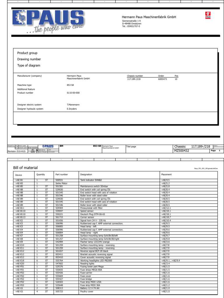 Plano Electrico Hidraulico 117.190 | PDF | Relay | Manufactured Goods
