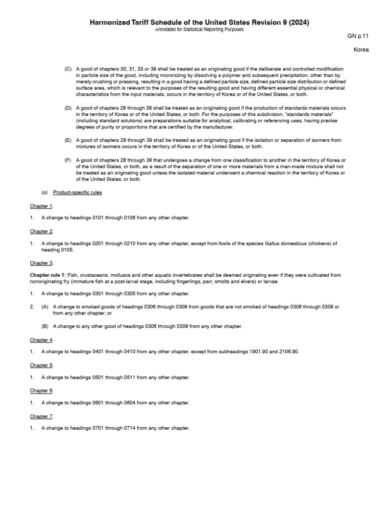 Harmonized Tariff Schedule of The United States Revision 9 (2024) | PDF ...