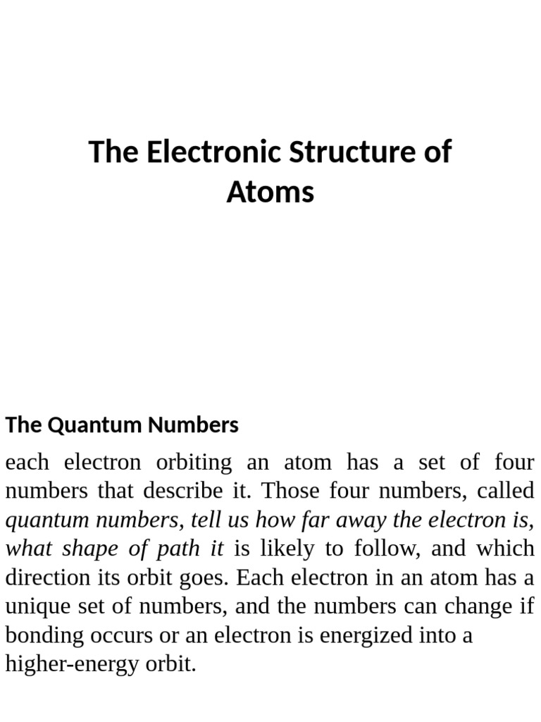 The Electronic Structure of Atoms | PDF | Atomic Orbital | Electron