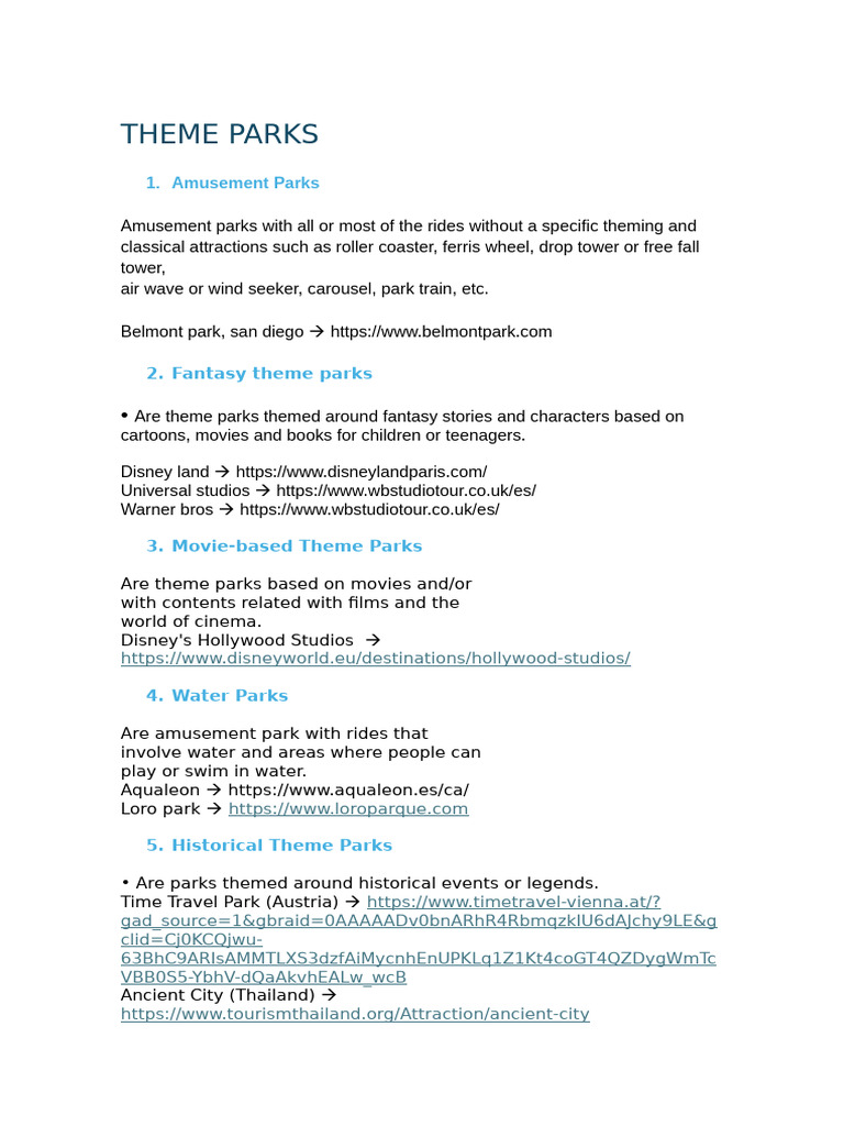 Theme Parks 2 | PDF | Amusement Park