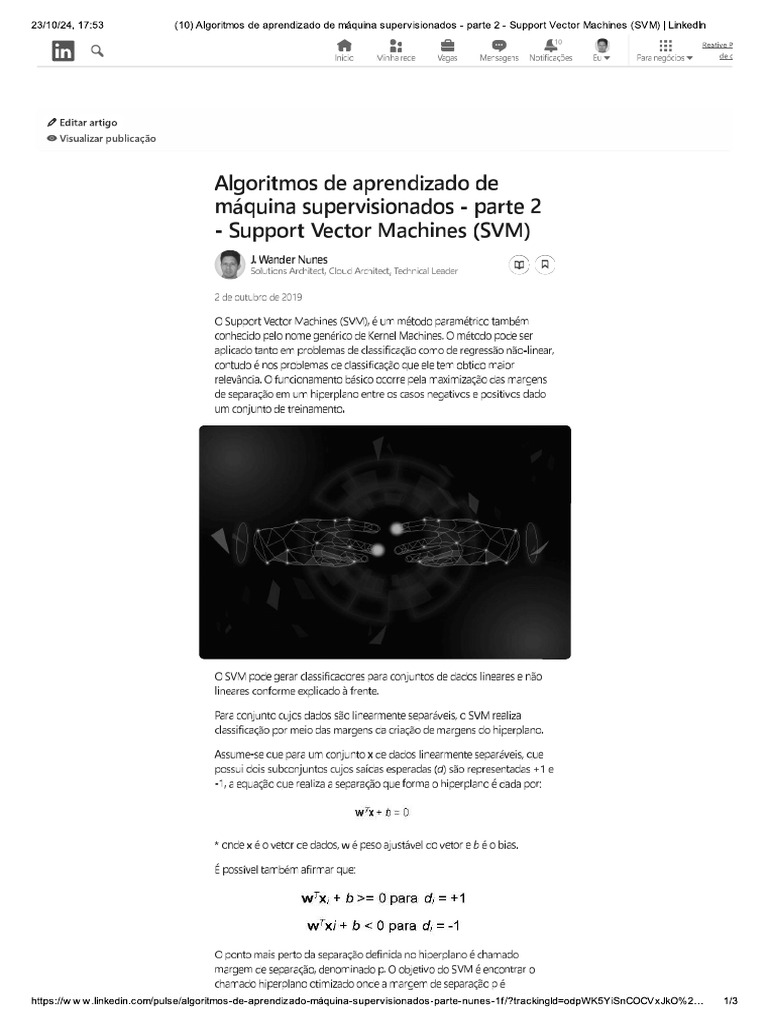 Algoritmos de Aprendizado de Máquina Supervisionados - Parte 2 ...