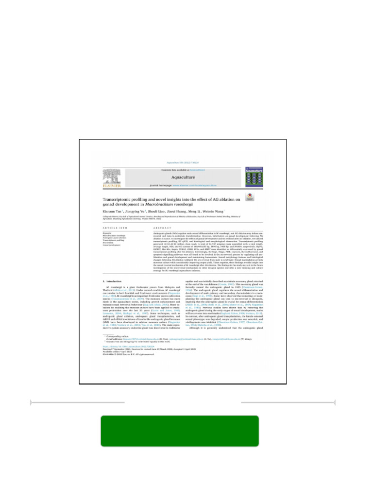 Transcriptomic Profiling And Novel Insights Into The Effect Of Ag
