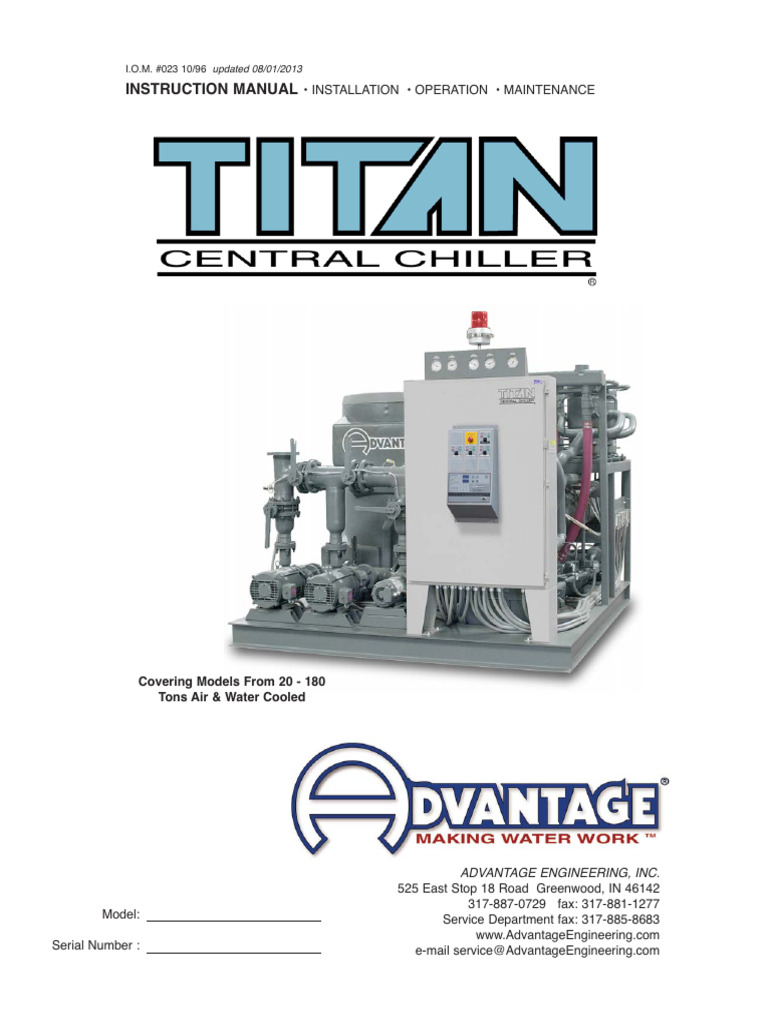 Advantage Titan Manual (Chiller) | PDF | Pump | Valve