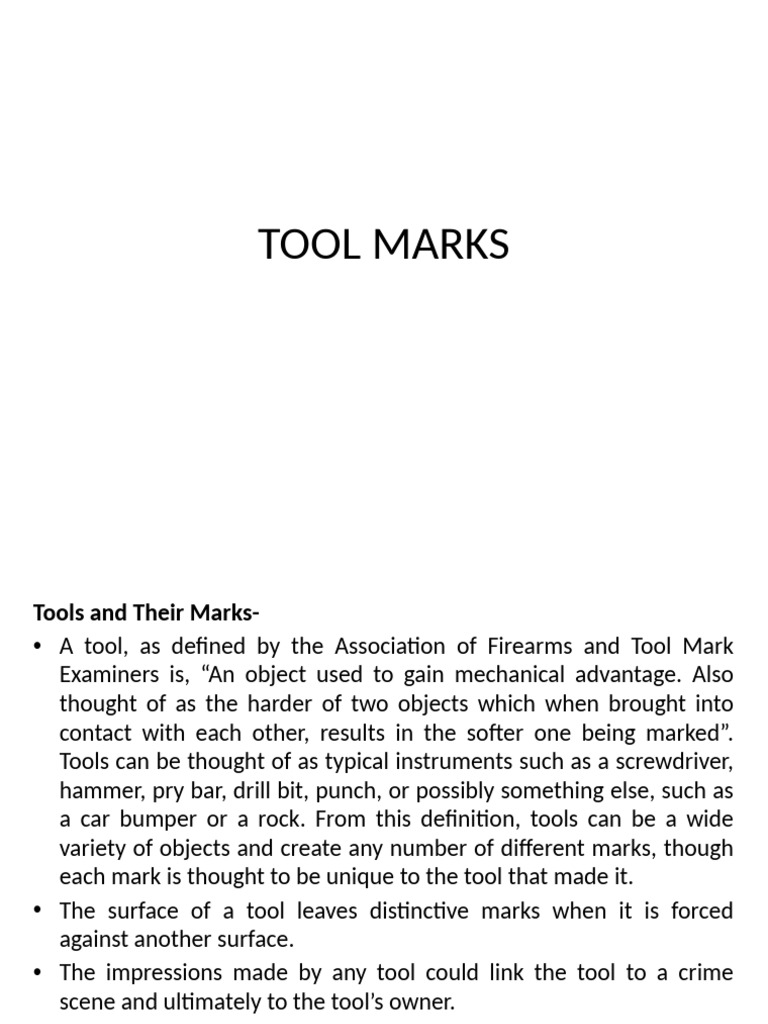 U-4 Ppt-Tool Marks | PDF | Plaster | Machining