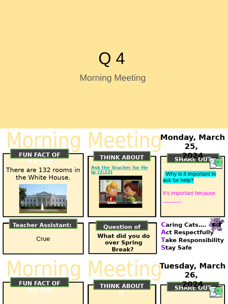 Daily Classroom Activities and Questions | PDF