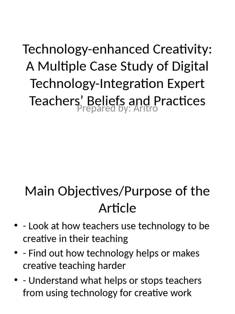 Technology Enhanced Creativity Presentation Updated v2 | PDF | Art