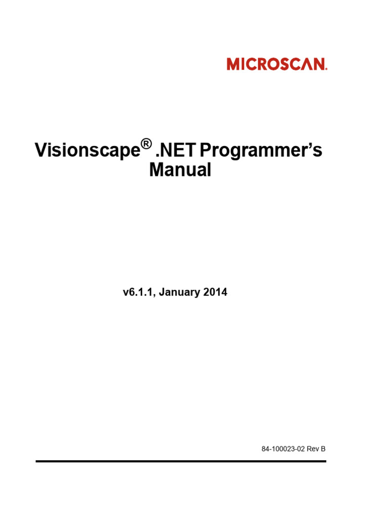 Visionscape .NET Programmer's Manual | PDF | C Sharp (Programming ...