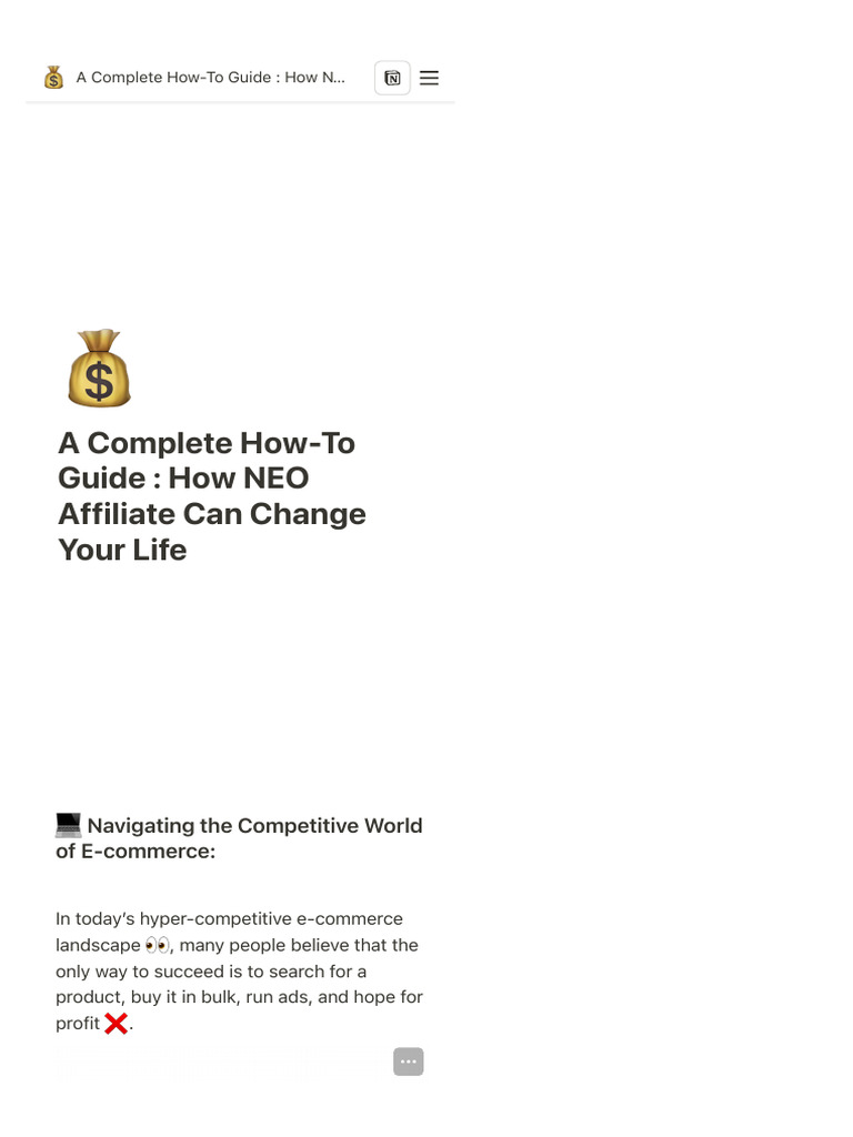 A Complete How-To Guide: How NEO Affiliate Can C | PDF | Brand | Social ...