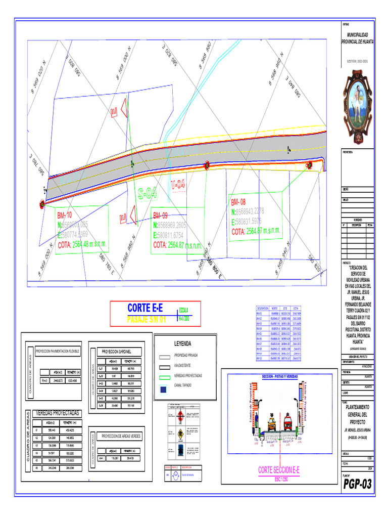 Plano Pavimento Flexible Planteamiento General Explotado-Seccion e e A ...