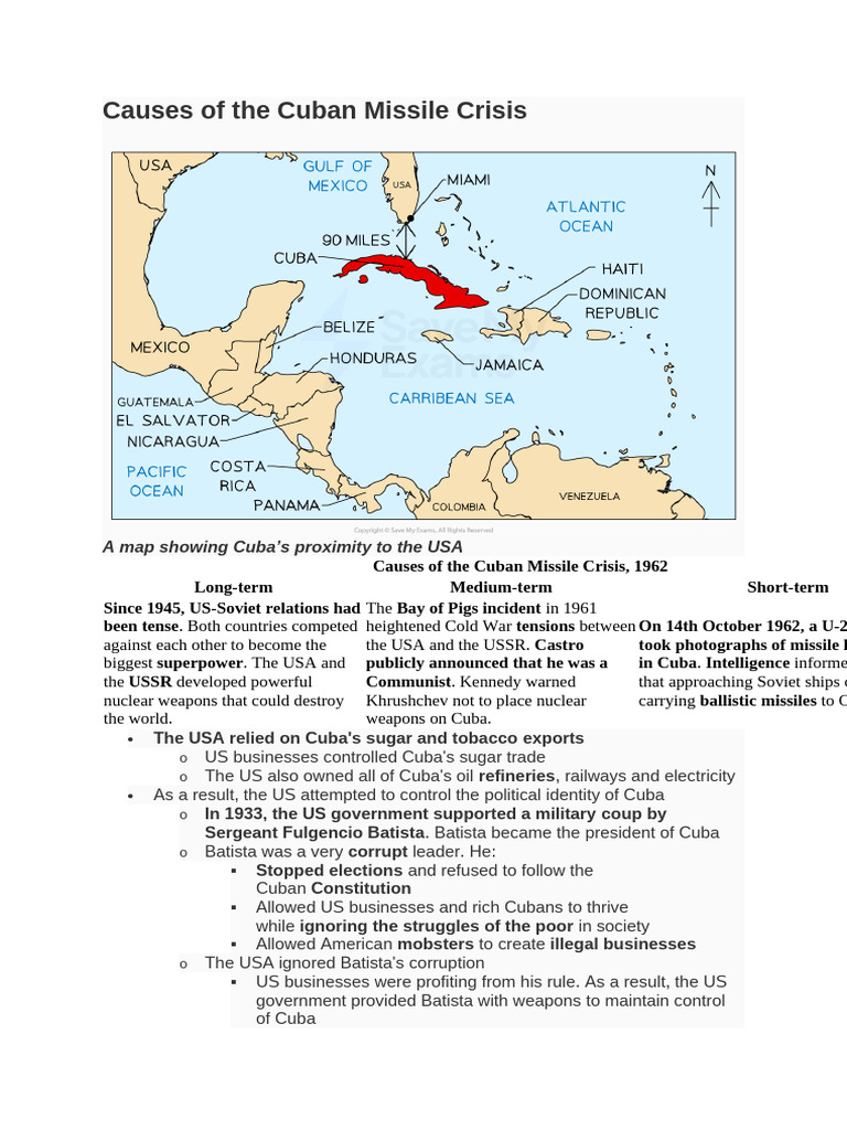 Causes of The Cuban Missile Crisis | PDF | Cuban Missile Crisis | Fidel Castro