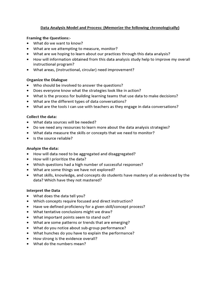 Data Analysis Model (Ms Monika Questions) | PDF | Goal | Learning