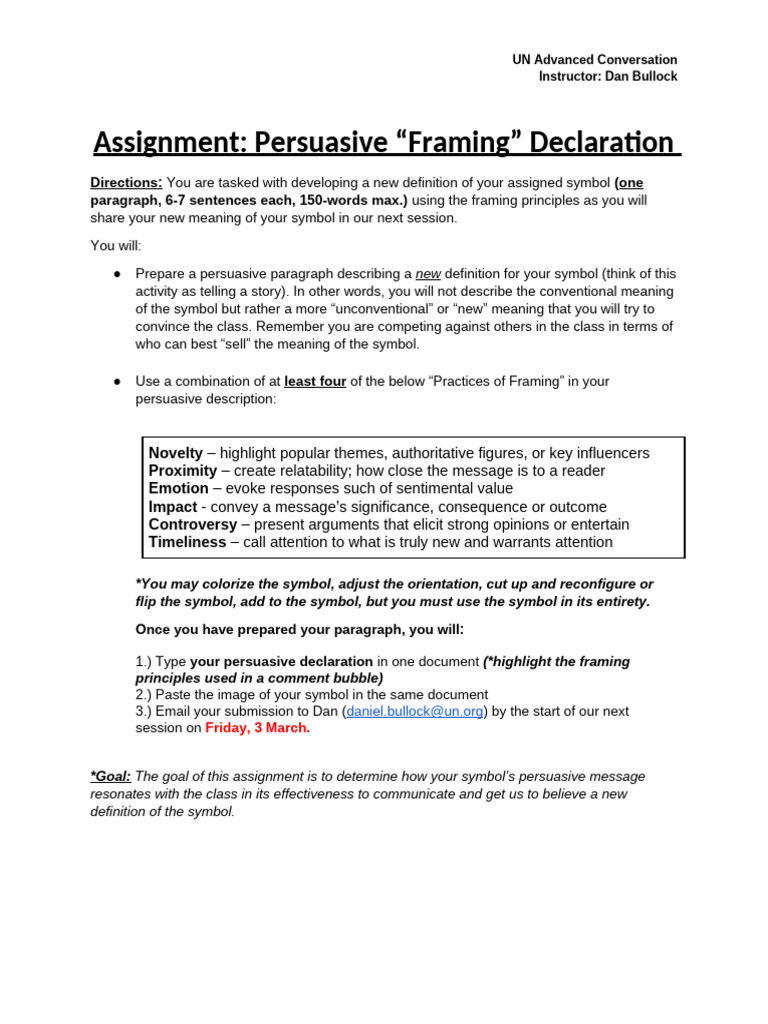 HW - Persuasive "Framing" Writing | PDF