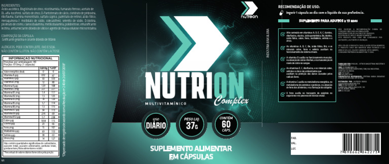 Suplemento Multivitamínico Nutreon | PDF | Vitamina | Nutrientes essenciais