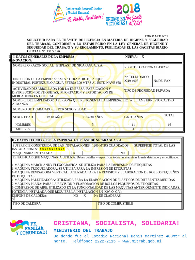Solicitud de Licencia de Higiene y Seguridad | PDF