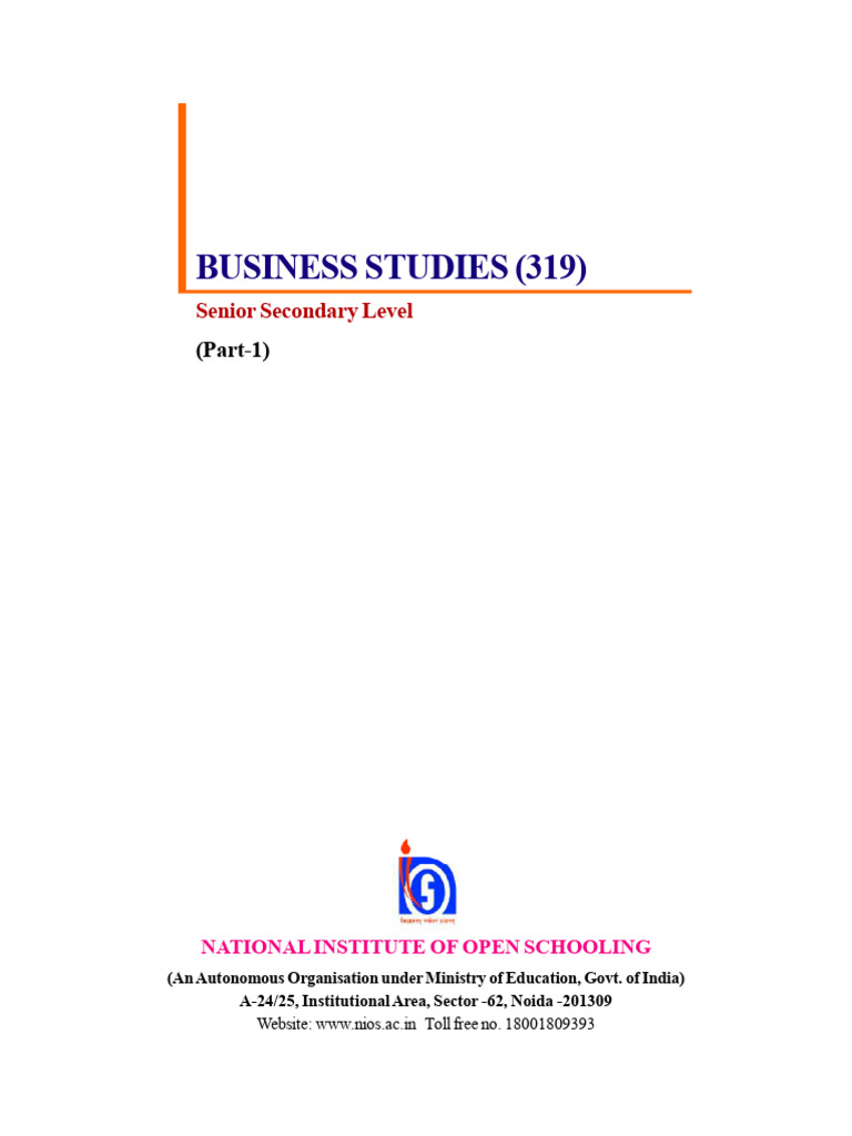 Business Studies-319 Book-1 Revised Compressed | PDF | Employment | Risk