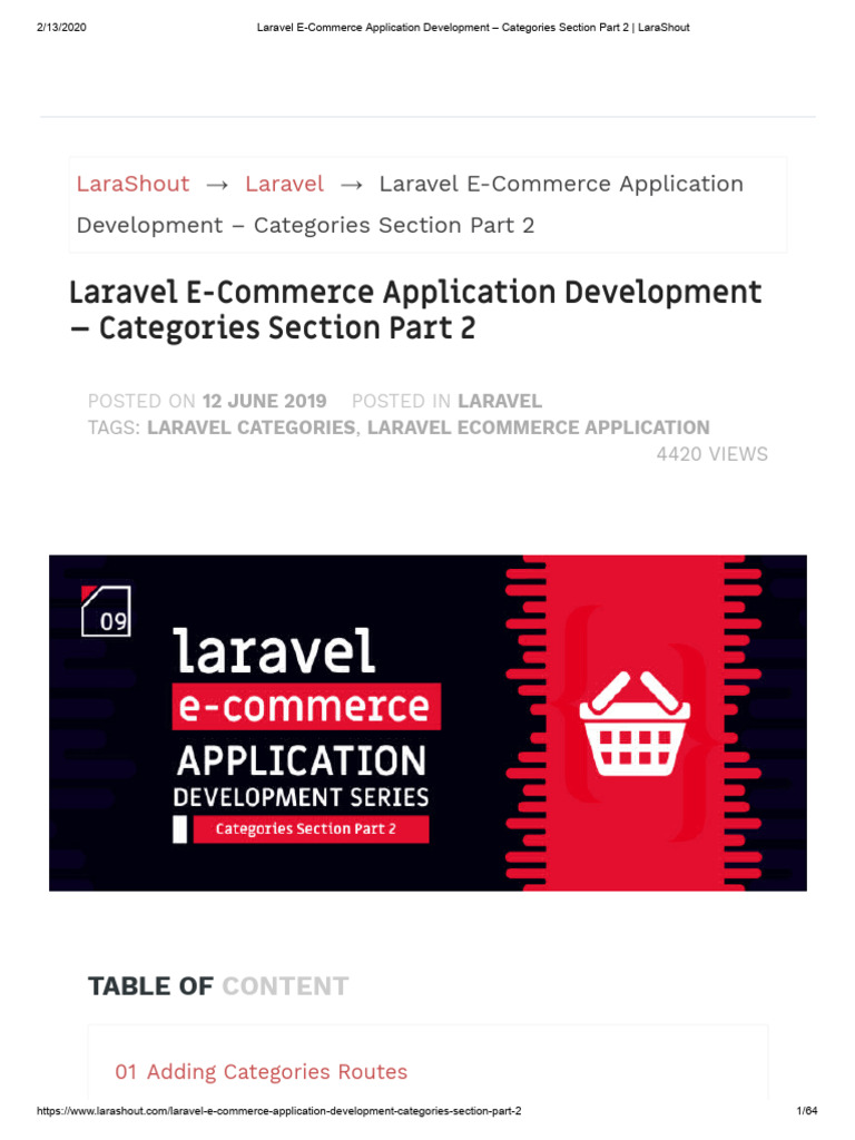 Laravel E-Commerce Categories Guide | PDF | Php | Computer Programming