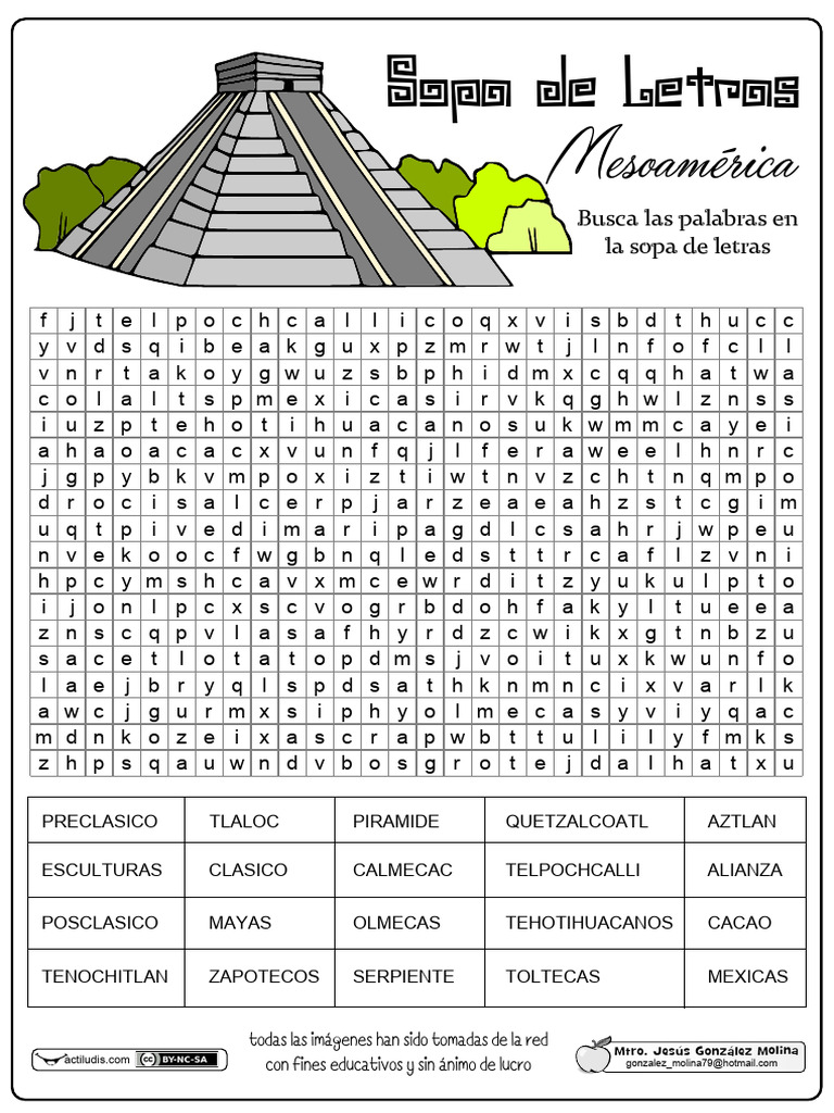 01 Mesoamerica Sopa de Letras 201106213549 | PDF | Áreas culturales ...