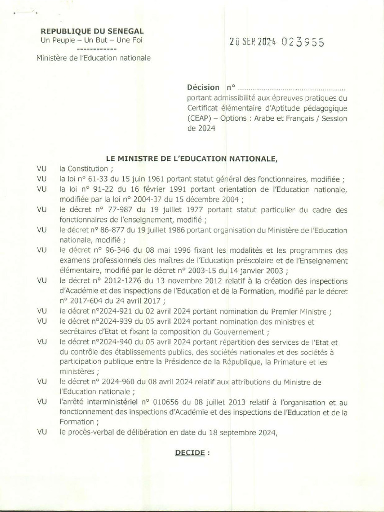 Resultats Ecrit Ceap 2024 Francais | PDF