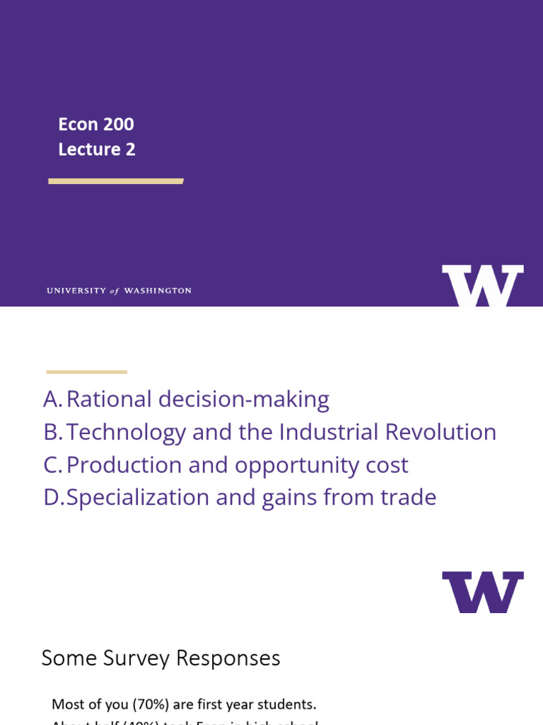 Econ 200A Lecture 2 Web | PDF | Adam Smith | Opportunity Cost