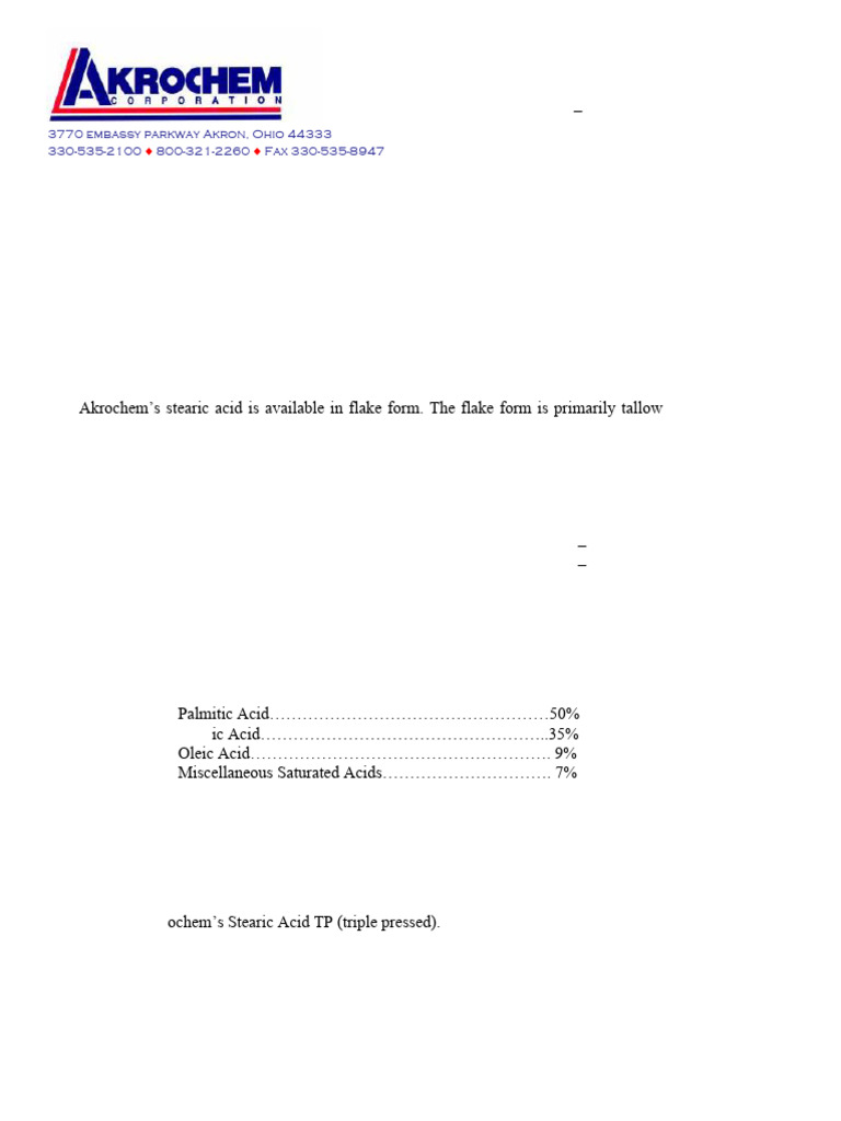 Stearic Acid Rg-Flakes | PDF | Chemical Substances