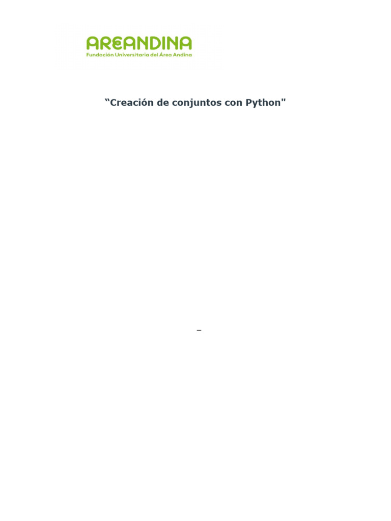 "Creación de Conjuntos Con Python | PDF