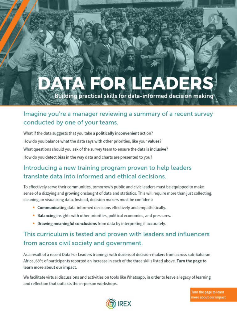 Data For Leaders Two-Pager | PDF | Data | Decision Making