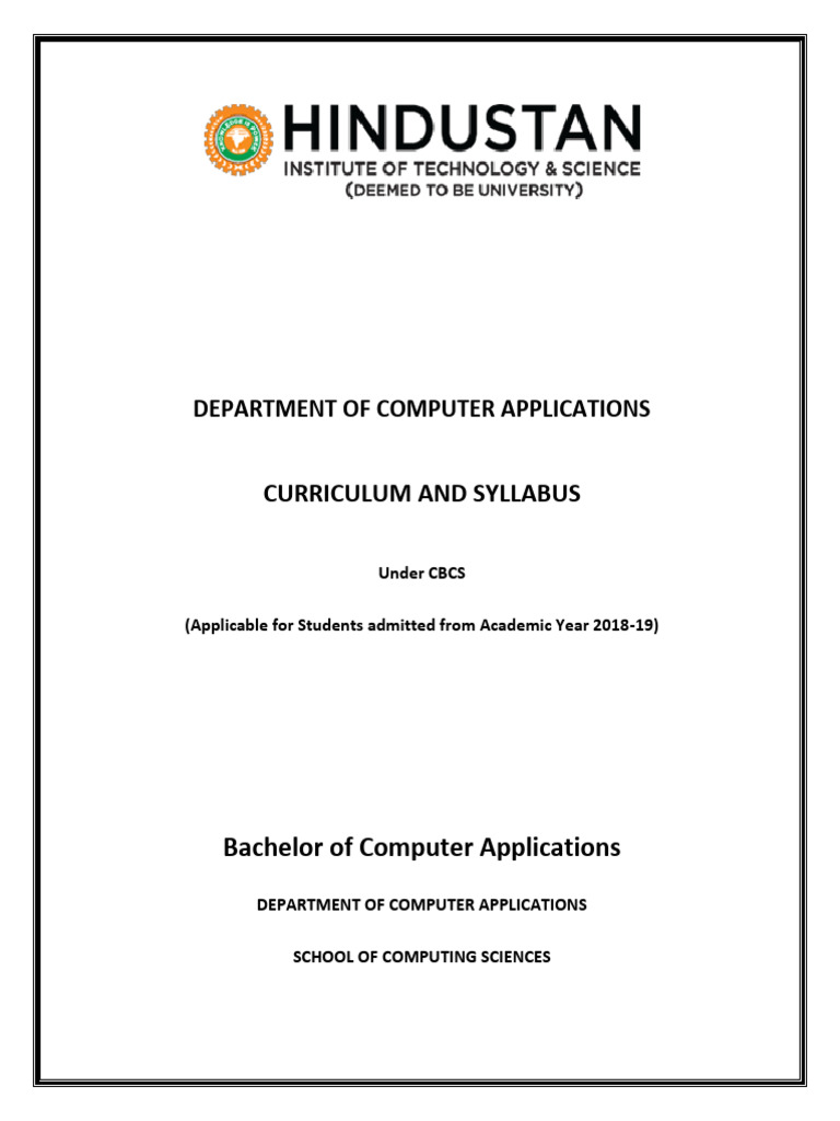 BCA Syllabus General | PDF | Pointer (Computer Programming) | Control Flow