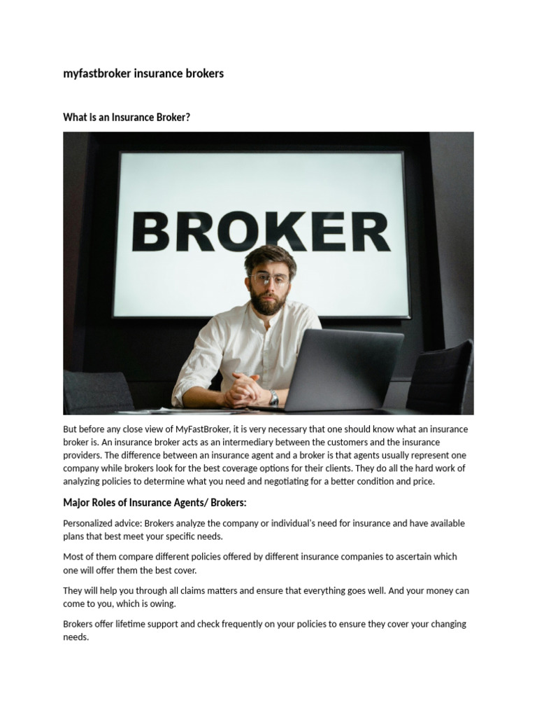 Myfastbroker Insurance Brokers | PDF | Insurance | Insurance Broker