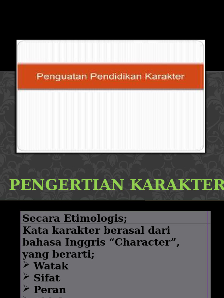 Pengertian dan Jenis Karakter | PDF