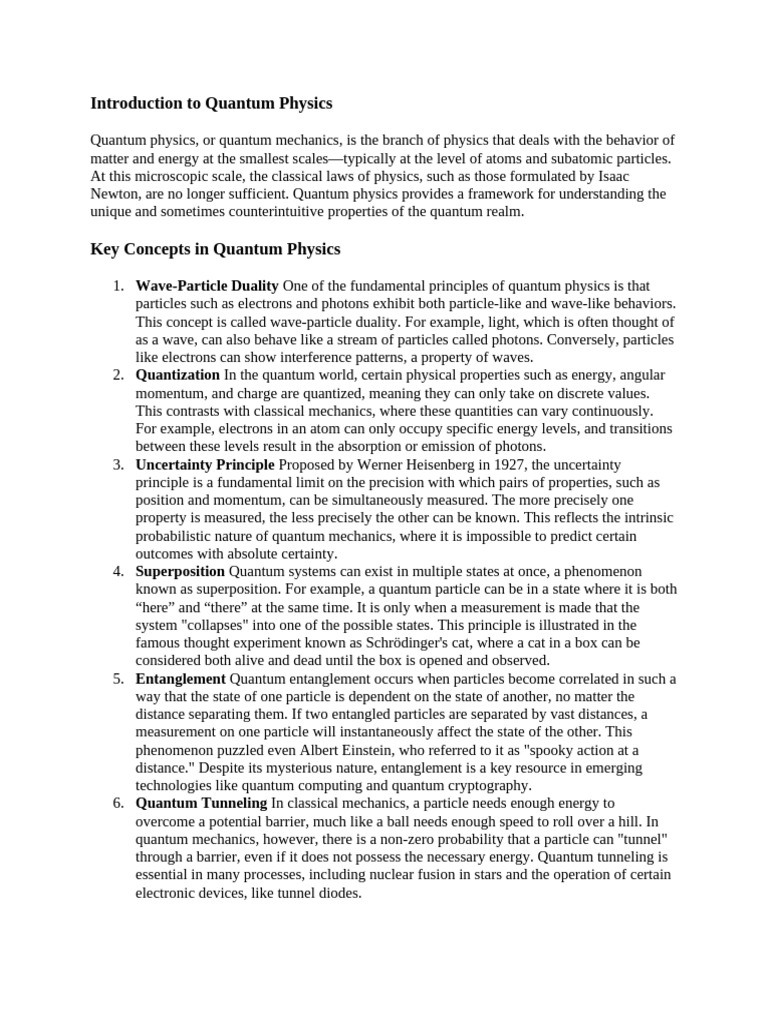 Introduction to Quantum Physics | PDF | Quantum Mechanics | Photon