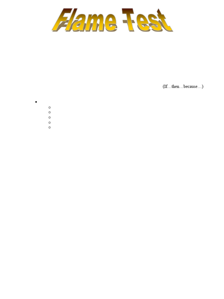 Virtual Lab Flame Test | PDF