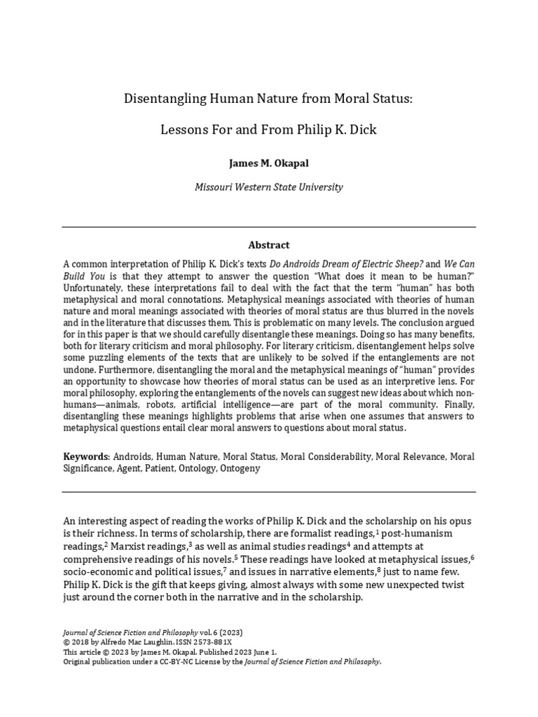 Human Nature & Moral Status in Sci-Fi | PDF | Metaphysics | Empathy