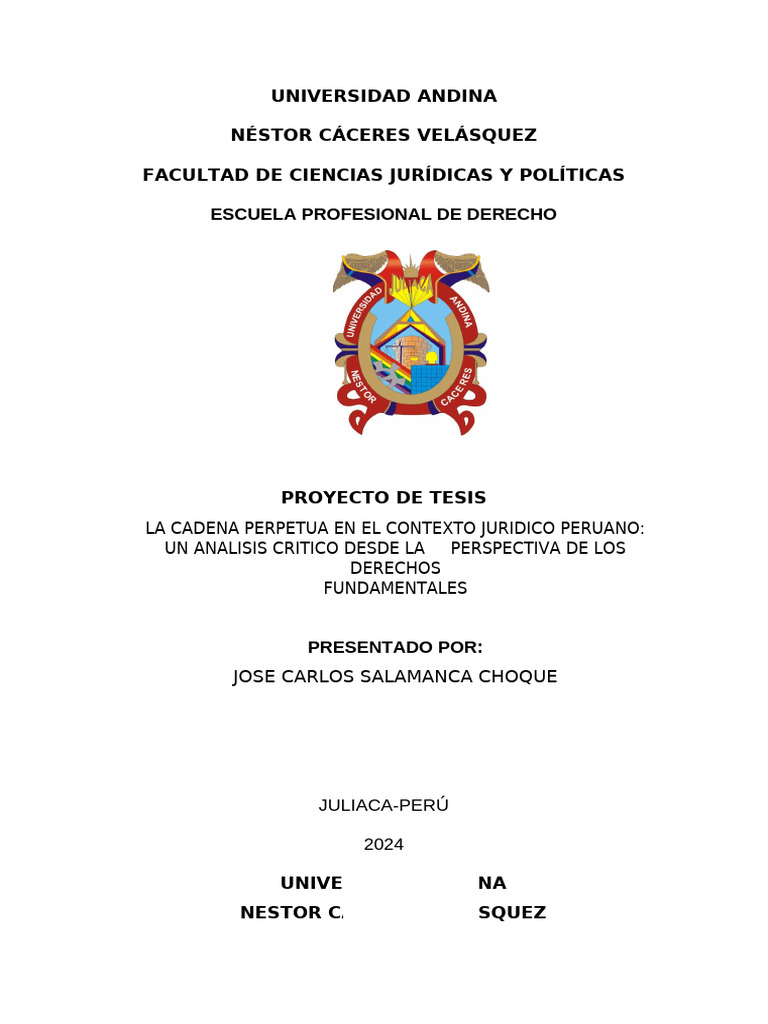 Análisis Crítico de la Cadena Perpetua en Perú | PDF