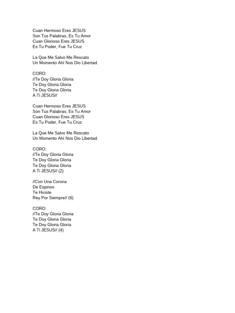 Cuan Hermoso Eres JESUS | PDF | Artes del Lenguaje y Comunicación