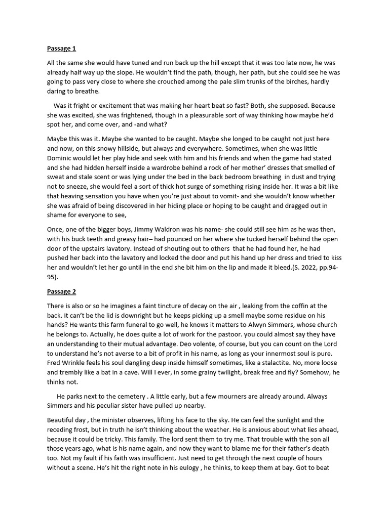 Narrative Prose Passages For Analysis | PDF | Art