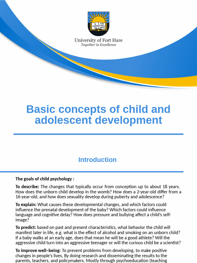 Basic Concepts of Child and Adolecent Development | PDF | Id | Behaviorism
