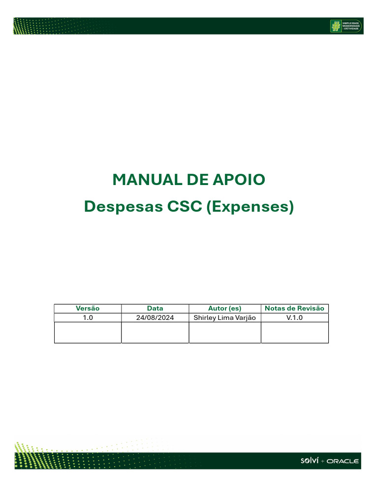Manual - Despesas Contas A Pagar CSC - Oracle ERP Cloud V.2 - REEMBOLSO ...