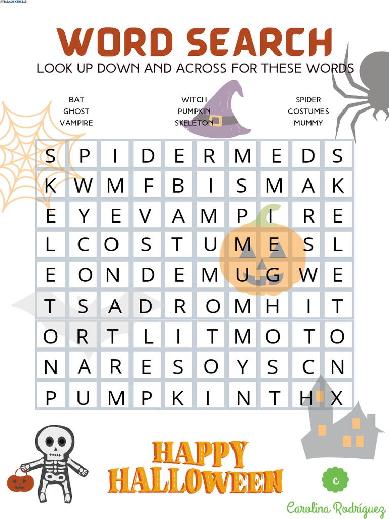 4º. Halloween. Sopa de Letras | PDF