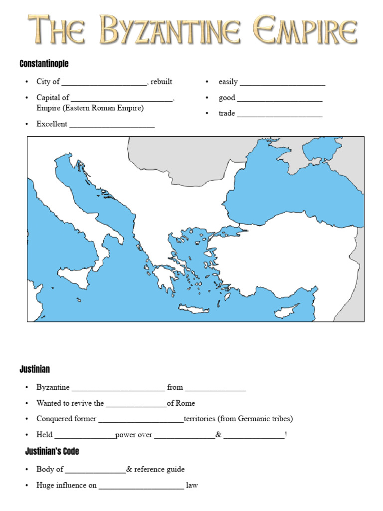 Byzantine Empire Guided Notes | PDF | Byzantine Empire | Justinian I