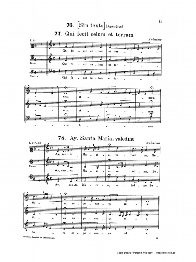 Ay Santa María - COLOMB | PDF