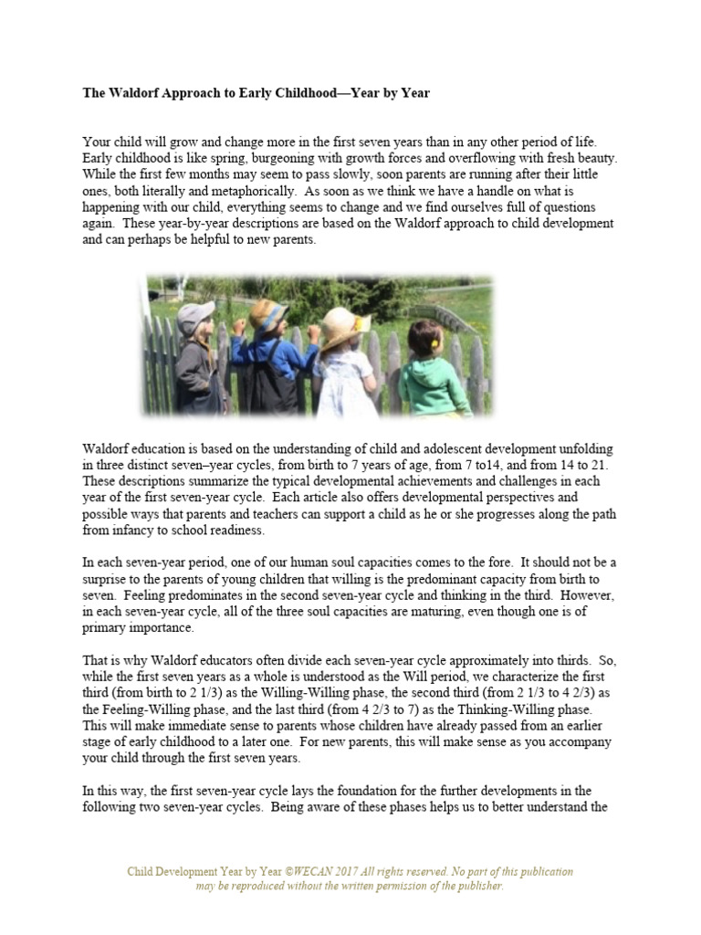 00 The Waldorf Approach To Early Childhood Final | PDF | Waldorf ...